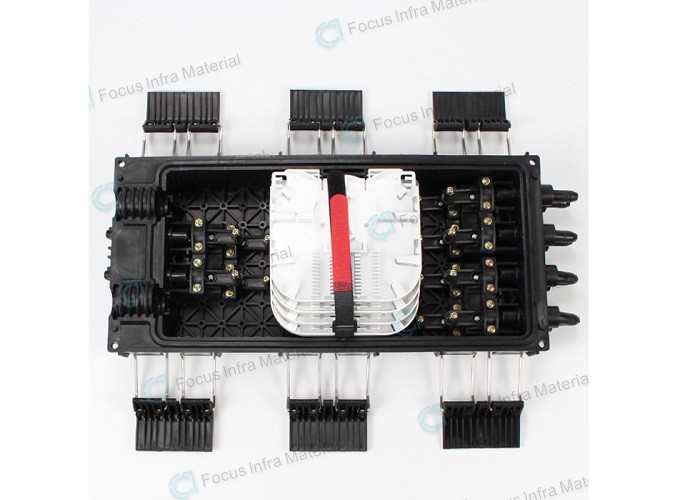 48 72 96 Core Outdoor Fiber Splice Enclosure Optic 2 Inlets 2 Outlets